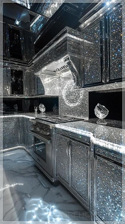 a kitchen with white cabinets and a dining table, i... - NỘI THẤT AI